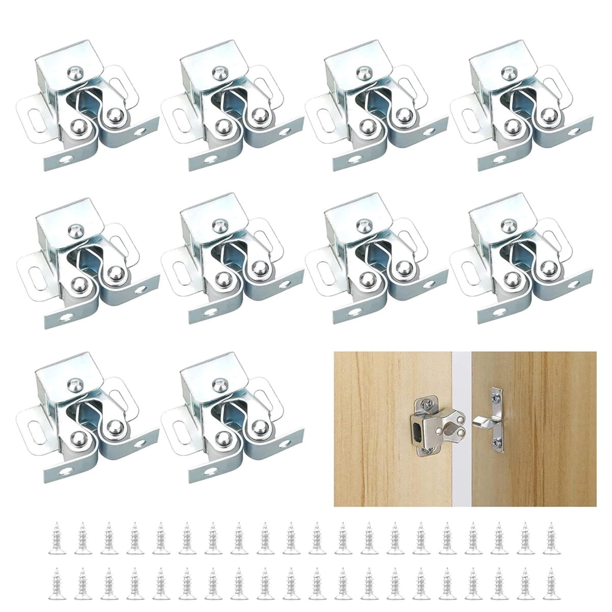 Brass Double Ball Latch Door Closures With Double Screw Latch With ...