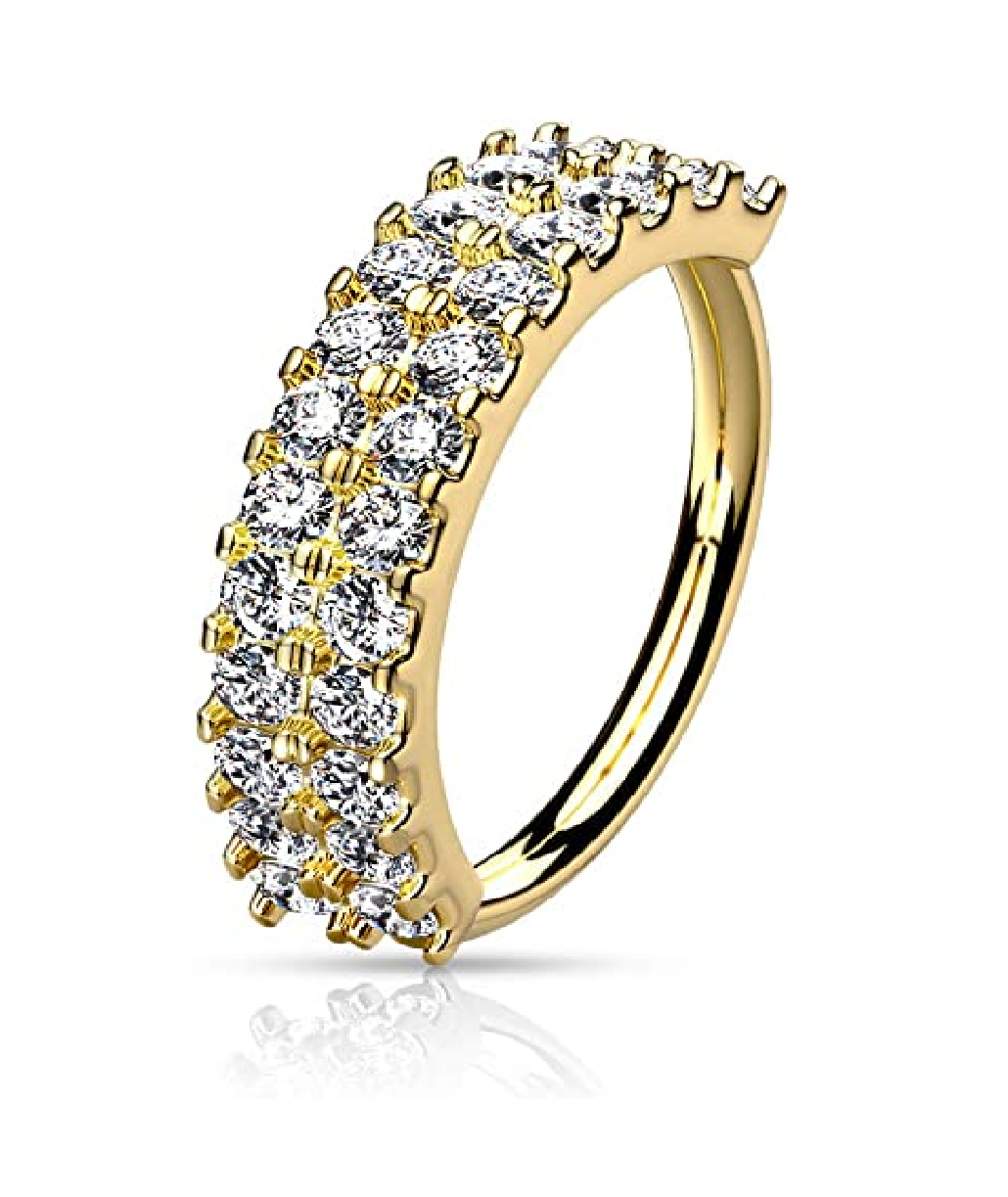 FB Jewels Stainless Steel Polished and Textured Half Circles Hoop ...