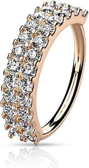 Brass Double Lined CZ Half Circle Bendable Hoop Nose Rings - Walmart.com