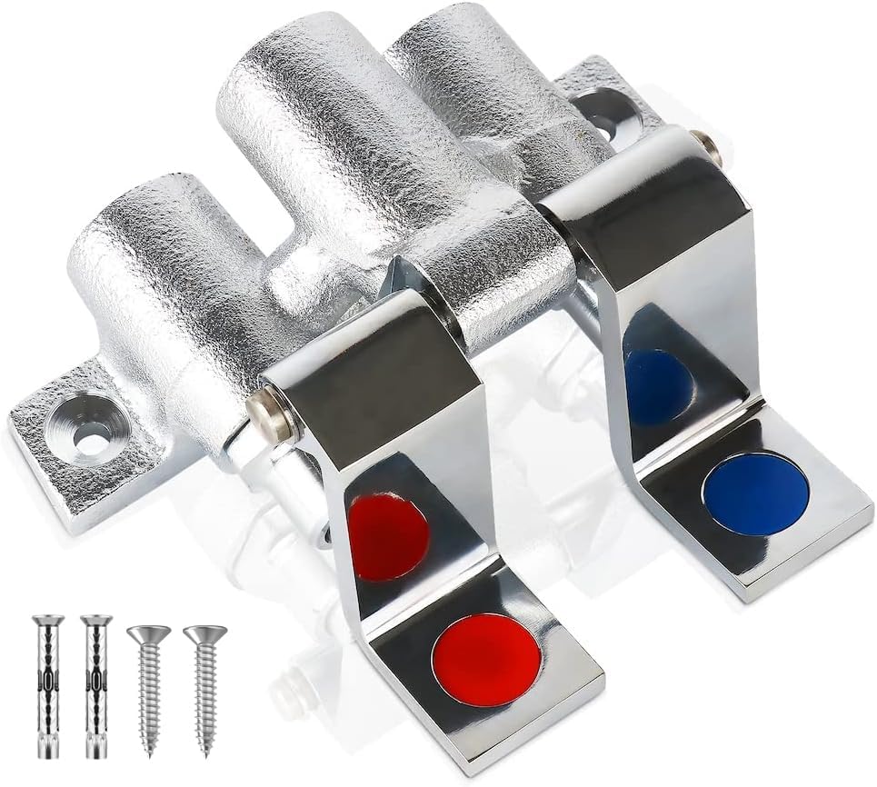 Brass Double Pedal Valve, Dual Foot Pedal Control for Sink Pedal Faucet ...