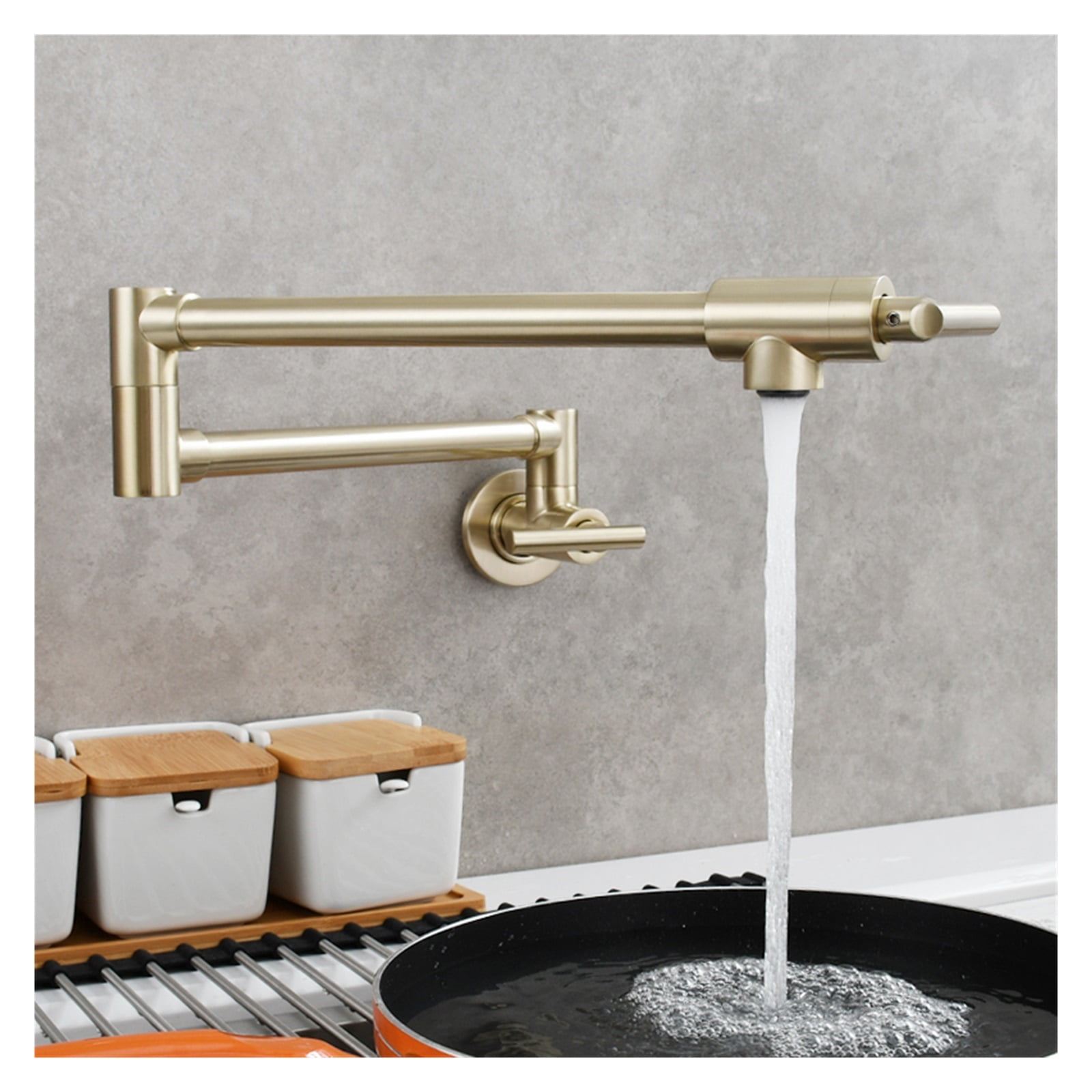 Brass Double Switch Folding Faucet Advanced Rotating Kitchen Faucet ...