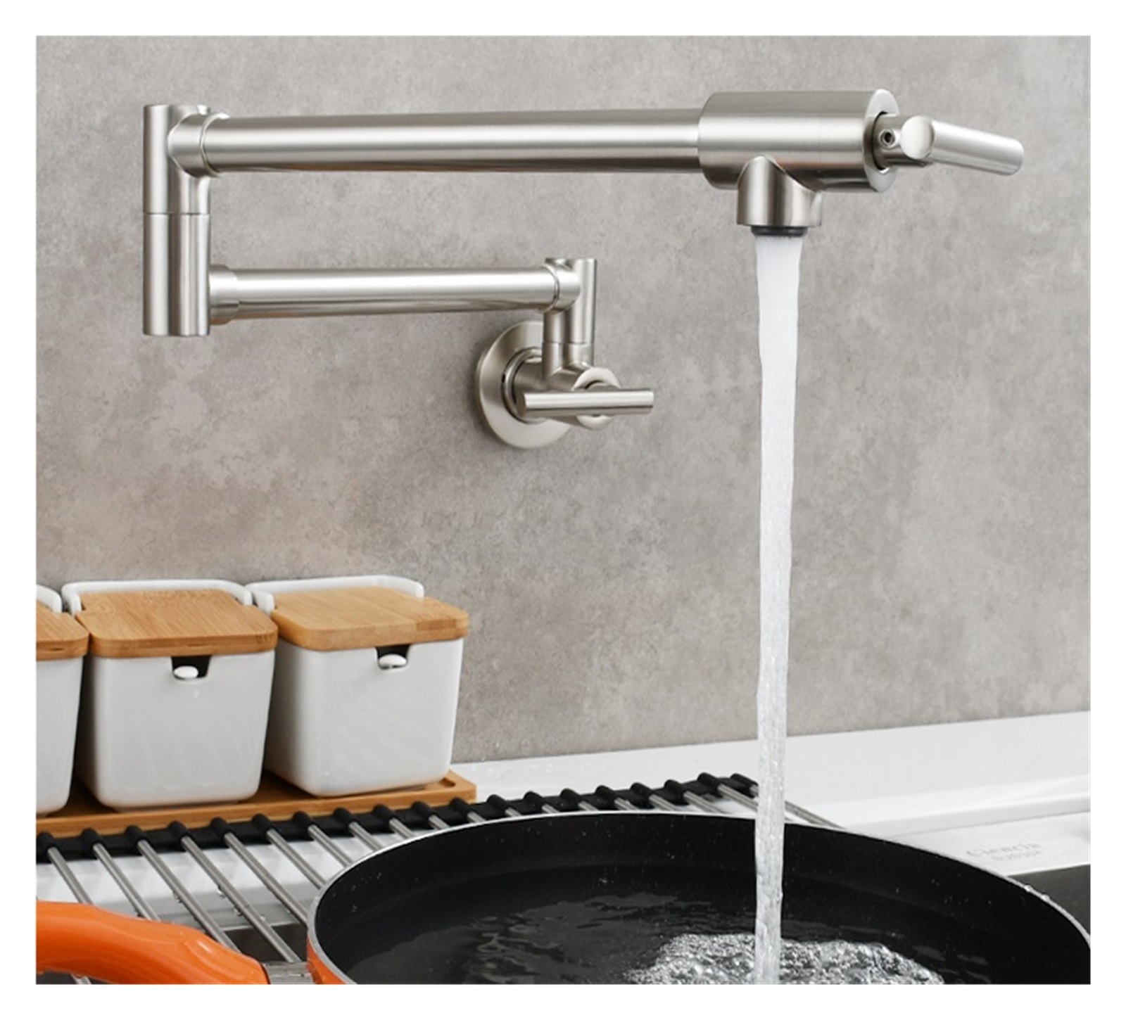 Brass Double Switch Folding Faucet Advanced Rotating Kitchen Faucet ...
