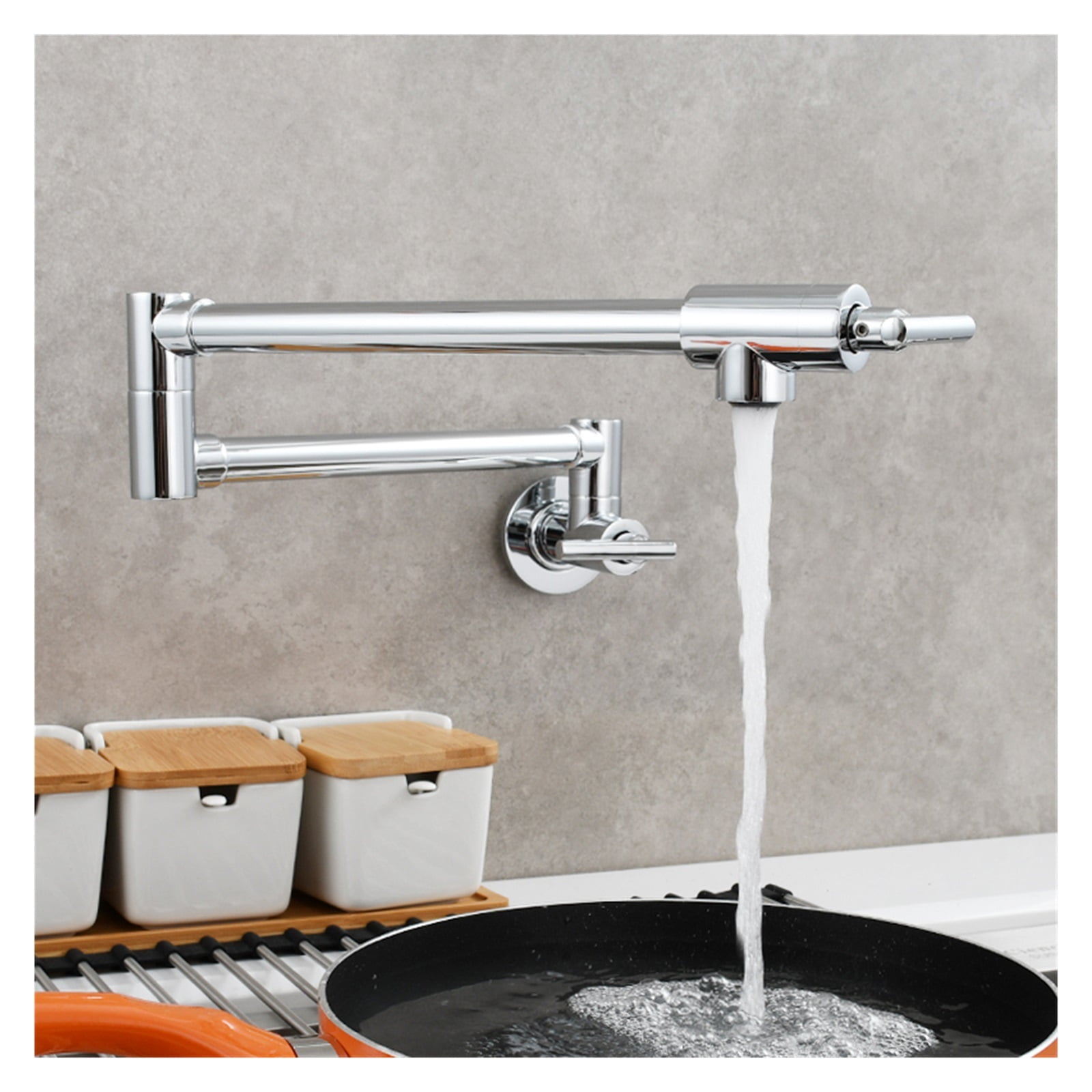 Brass Double Switch Folding Faucet Advanced Rotating Kitchen Faucet ...