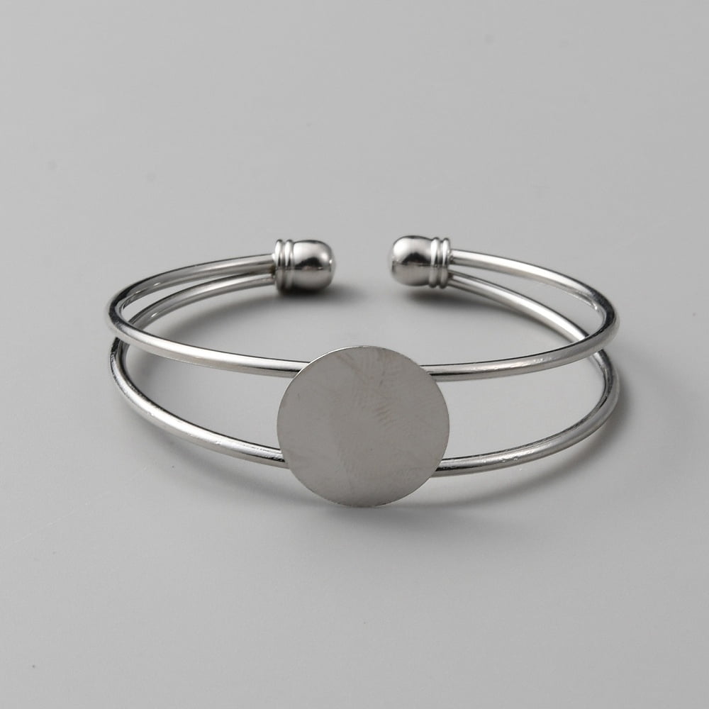 Brass Double Wire Cuff Bangle Makings Blank Bangle Base Platinum Round ...