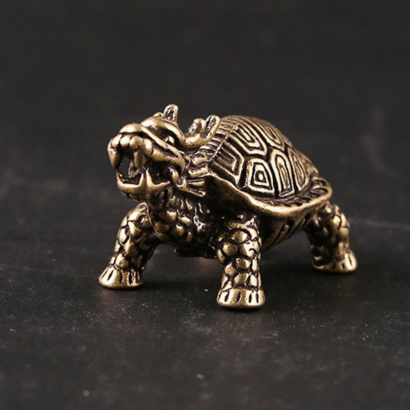 Brass Dragon Tortoise Keyring Pendant Ornaments Decor Mascot Creative ...