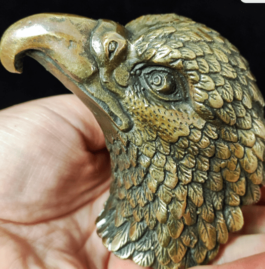 Brass Eagle Head Statue, Copper Hawk Bald Bust Sculpture Figurine ...