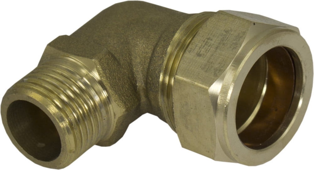 Brass Elbow 3/4" Compression x 1/2" Male Fitting - Walmart.com