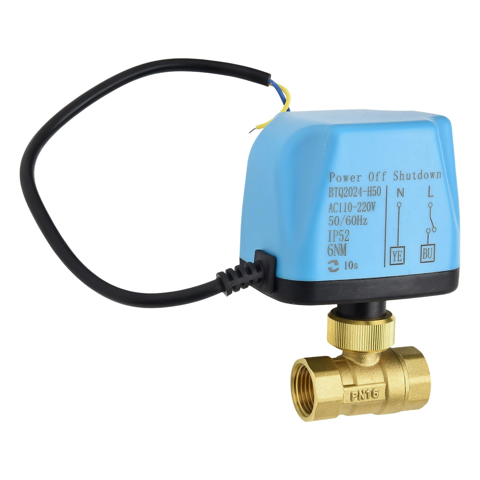 Brass Electric Ball Valve 2-Wire -Control Bidirectional Motor Ac110-220V 2-Way--Dn15 - Walmart.com