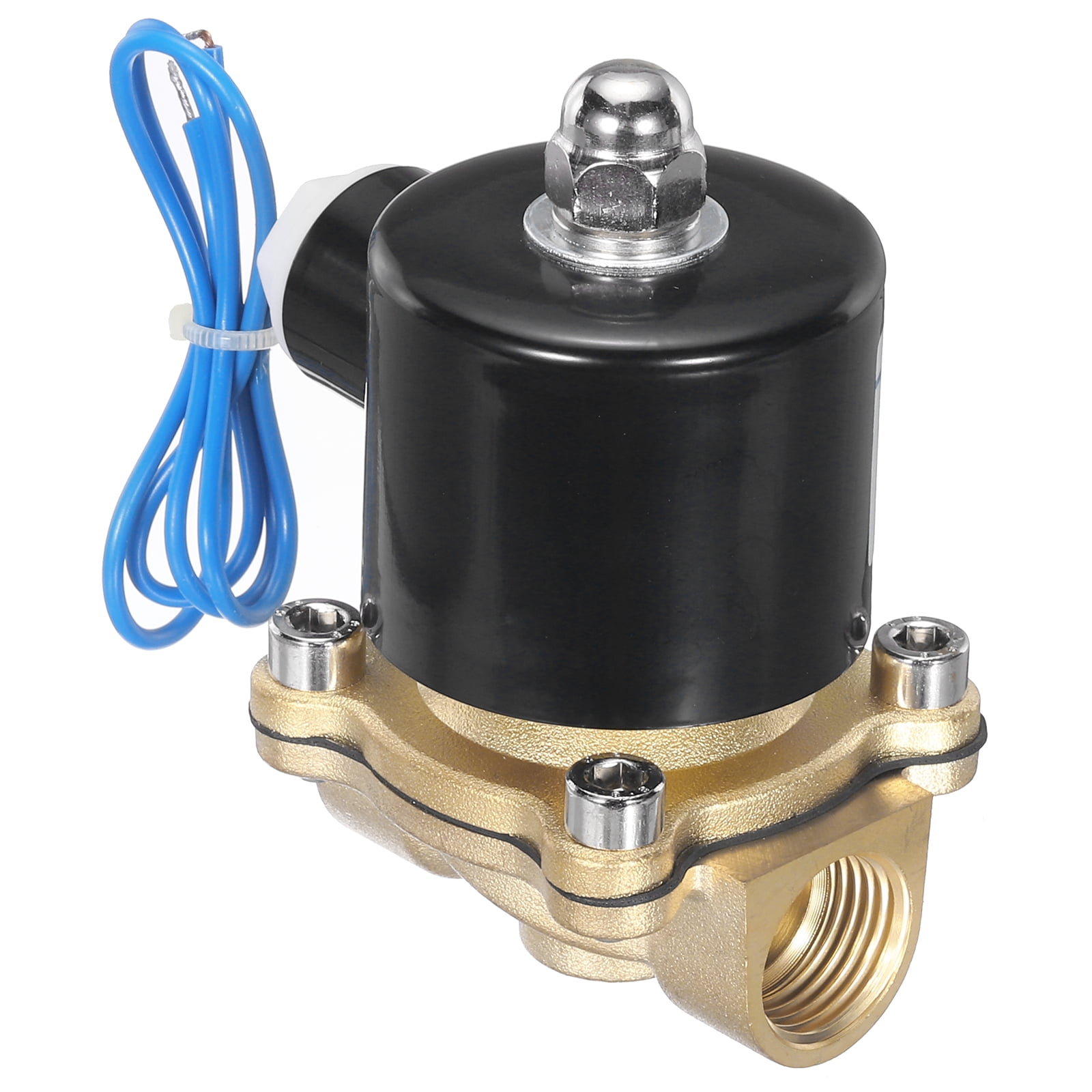Brass Electric Solenoid Valve, 1/2" NPT 12V DC Air Valve Normally Closed Water Gas Fuel Diesel ...