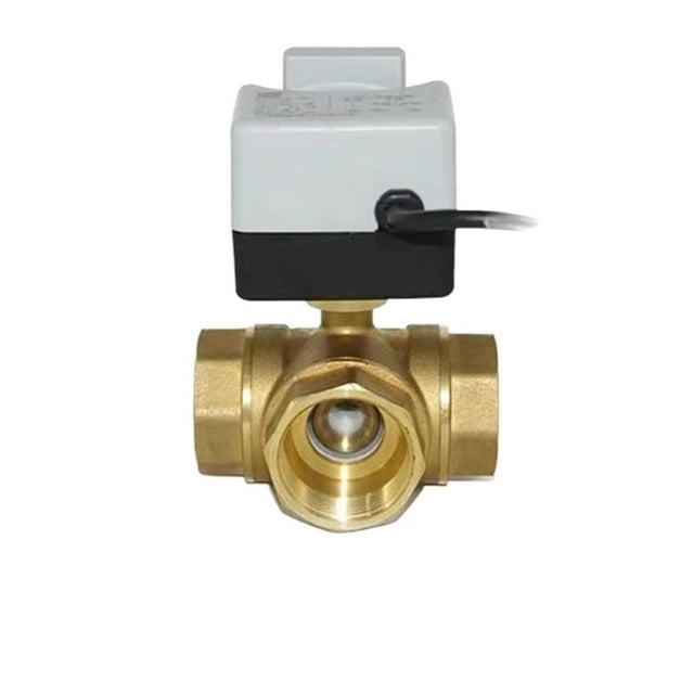 Brass Electric Valve DN15 DN20 DN25 Brass Valve2-way,3-way Motorized Ball Valve Three Wires ...