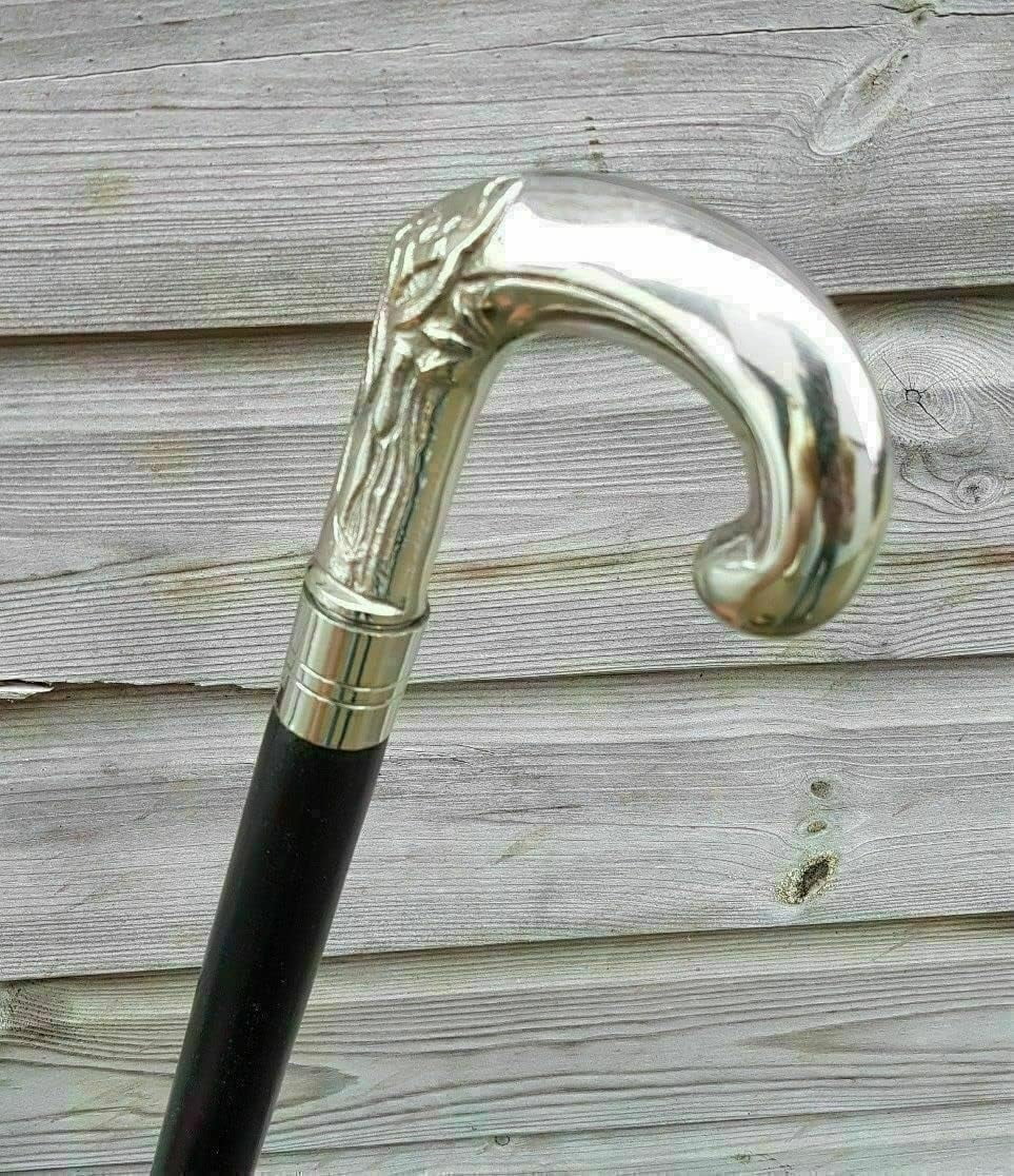 Brass Eva & Adam Head Handle Arrive Walking Stick Cane Walking Stick ...