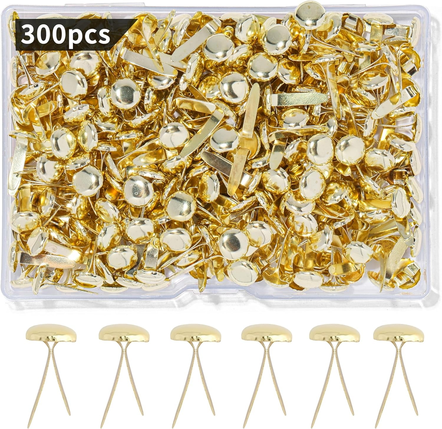 Brass Fasteners,300 Pcs Brads for Paper Crafts,Small Brads Metal Gold Brads for Paper Fasteners ...