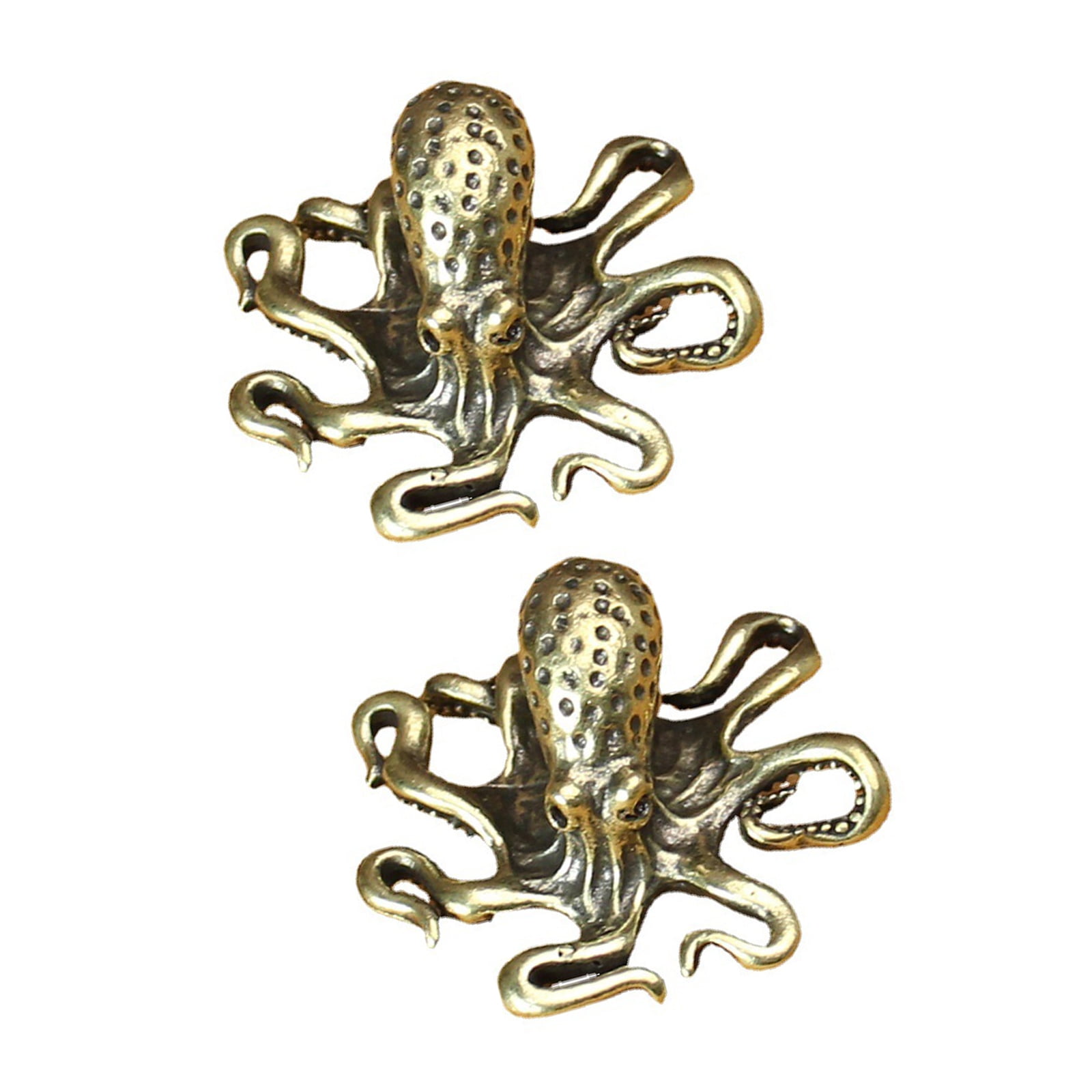 Brass Figurines Octopuses Statues Shelf Decors Accent Octopuses ...