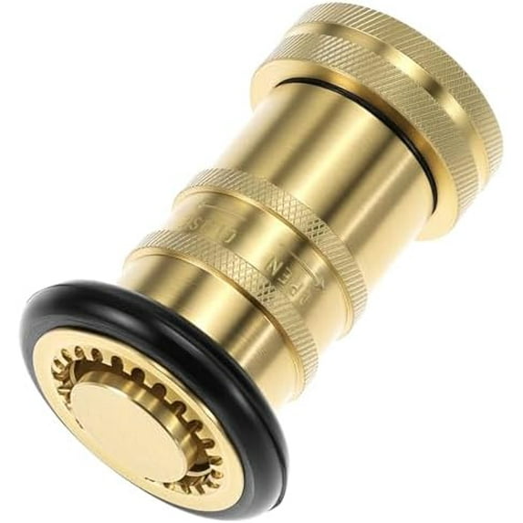 Brass Fire Hose Nozzle,1" NPT/NPSH, Adjustable Spray Jet & Fog, for ...