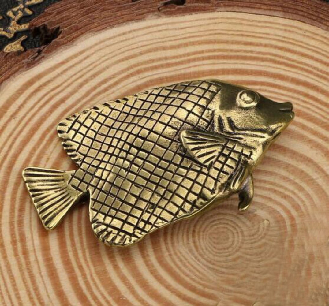 Brass Fish Figurine Statue Home Office Table Decor Animal Figurines 1 ...