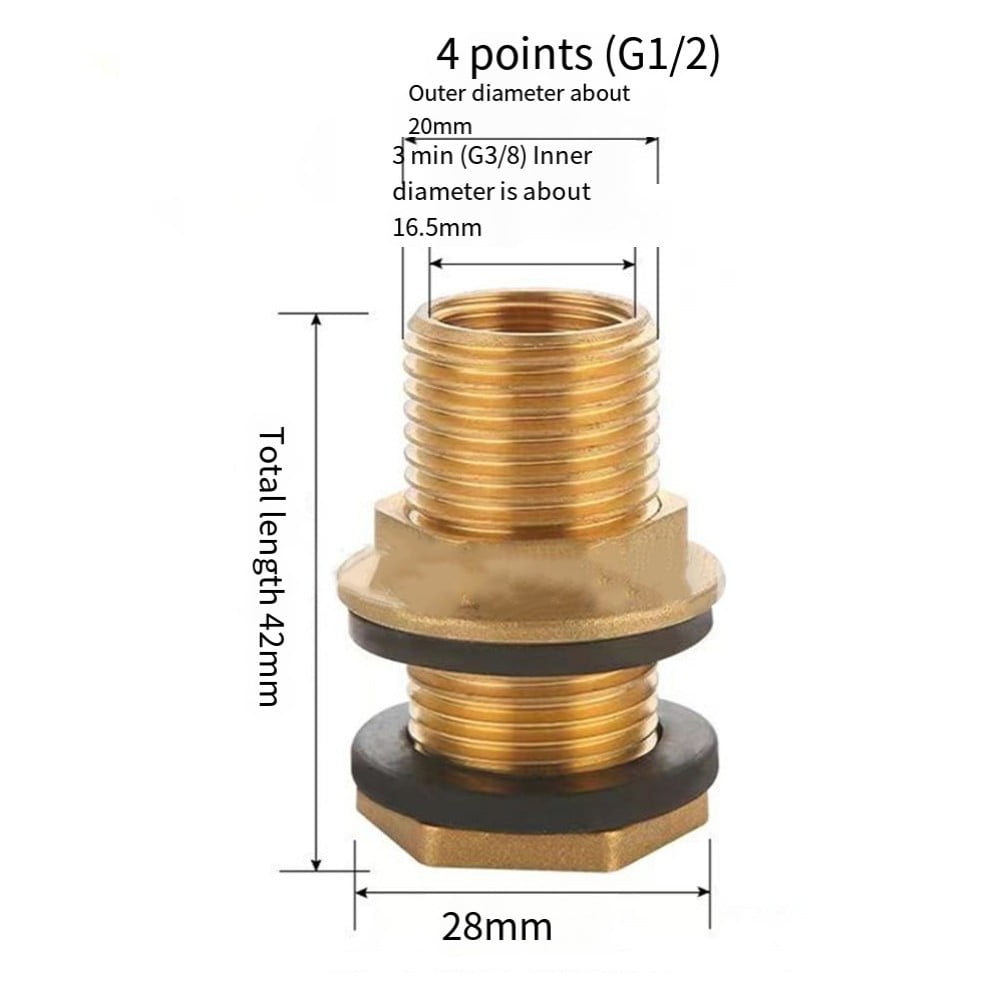 Brass Fitting, 1/2", 3/8'', 3/4''Npt Female X 3/4", 1/2'', 1''Ght Male - Walmart.com