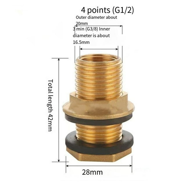 Brass Fitting, 1/2", 3/8'', 3/4''Npt Female X 3/4", 1/2'', 1''Ght Male - Walmart.com