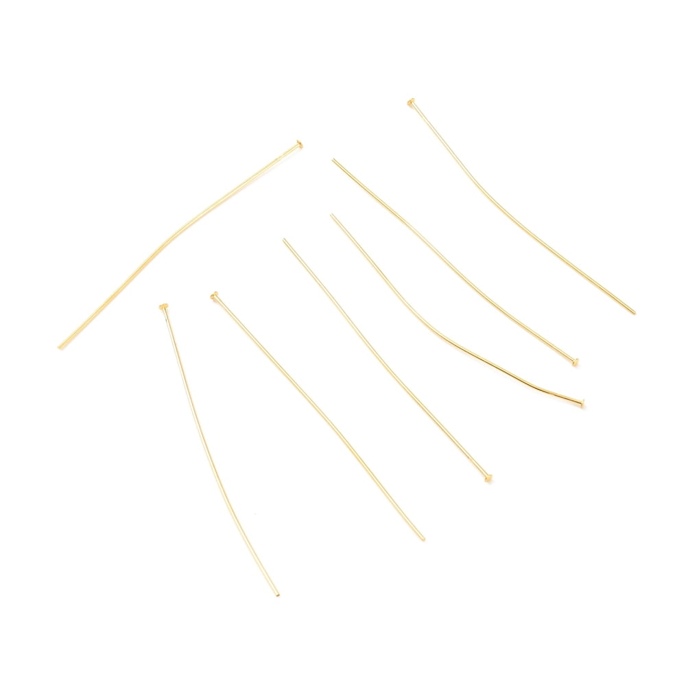 Brass Flat Head Pins Long-Lasting Plated Real 18K Gold Plated 63x0.7mm ...