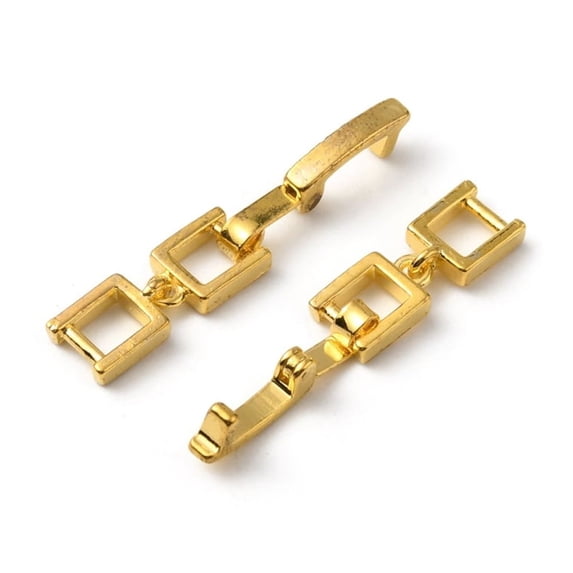 Brass Fold Over Clasps Bracelet Necklace Jewelry Extender Real 18K Gold ...