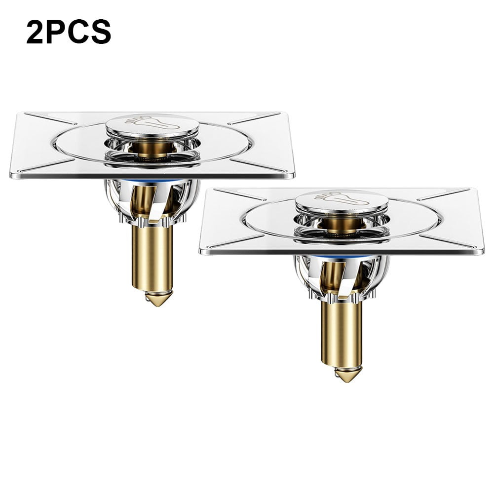 Brass Foot Operated Square Floor Drain Fast Drainage Press Pedal Sewer ...