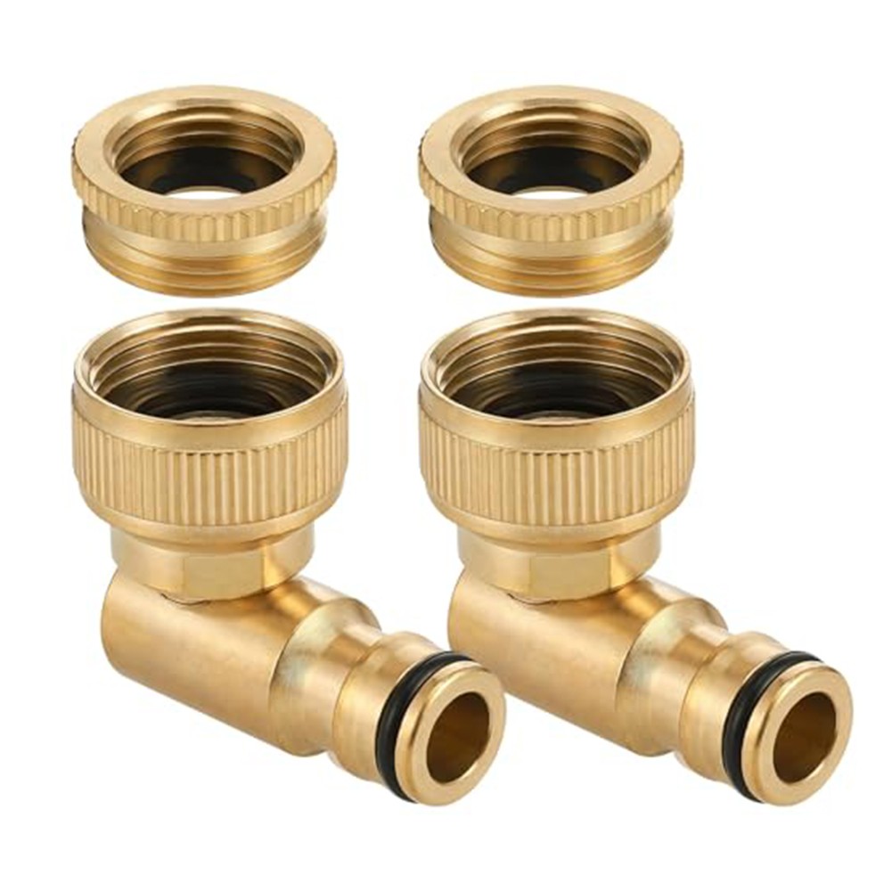 Brass For Hose Connection 2 Pack 90 Degree Garden For Hose Quick ...