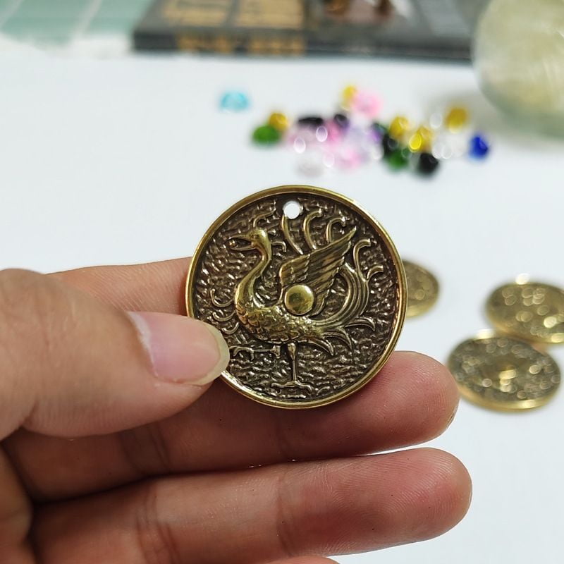 Brass Four Divine Beasts Pendant Blue Dragon White Tiger Round Hanging ...