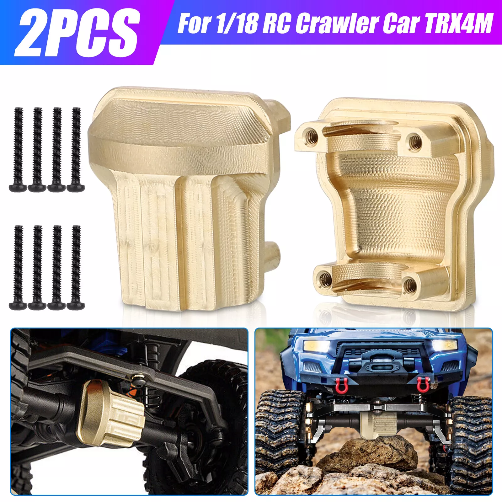 Brass Front Rear Axle Diff Cover Kit for 1/18 RC Crawler Car TRX4M ...