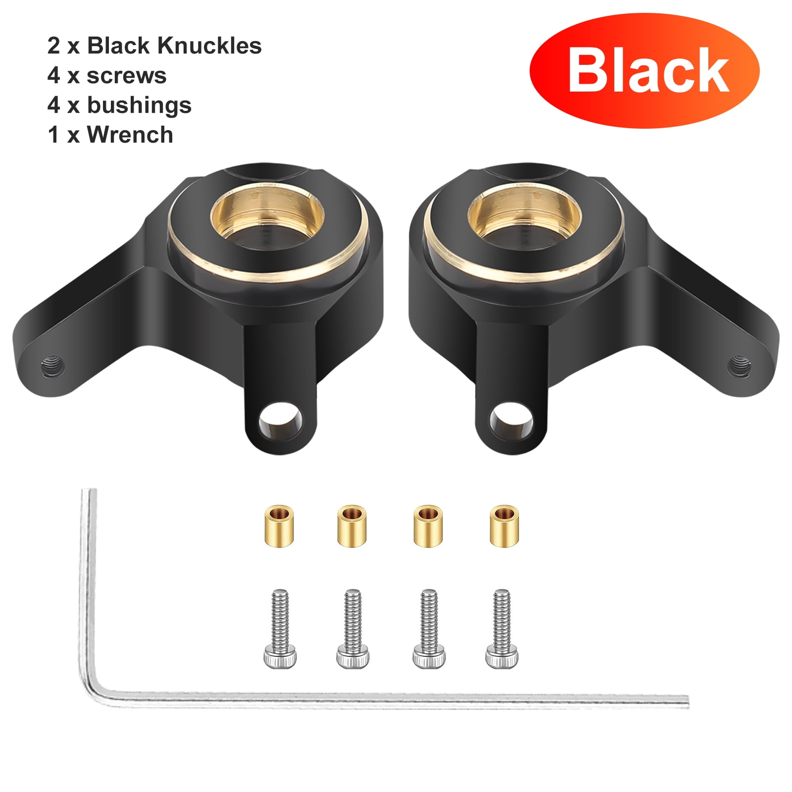 Brass Front Steering Knuckles +Diff Cover +Wheel Hex Adapters for 1/24 ...