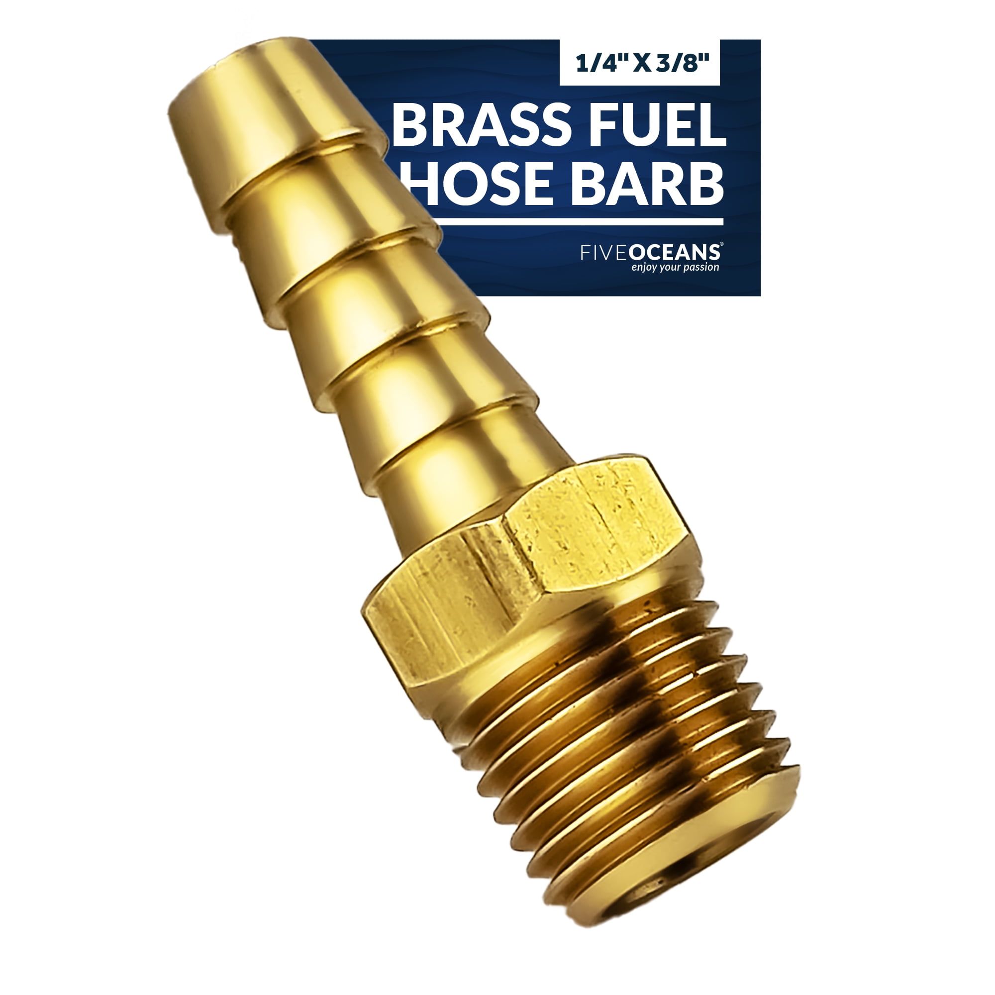 Brass Fuel Hose Barb 1/4" NPT Thread x 3/8" Hose - FO4277 - Walmart.com