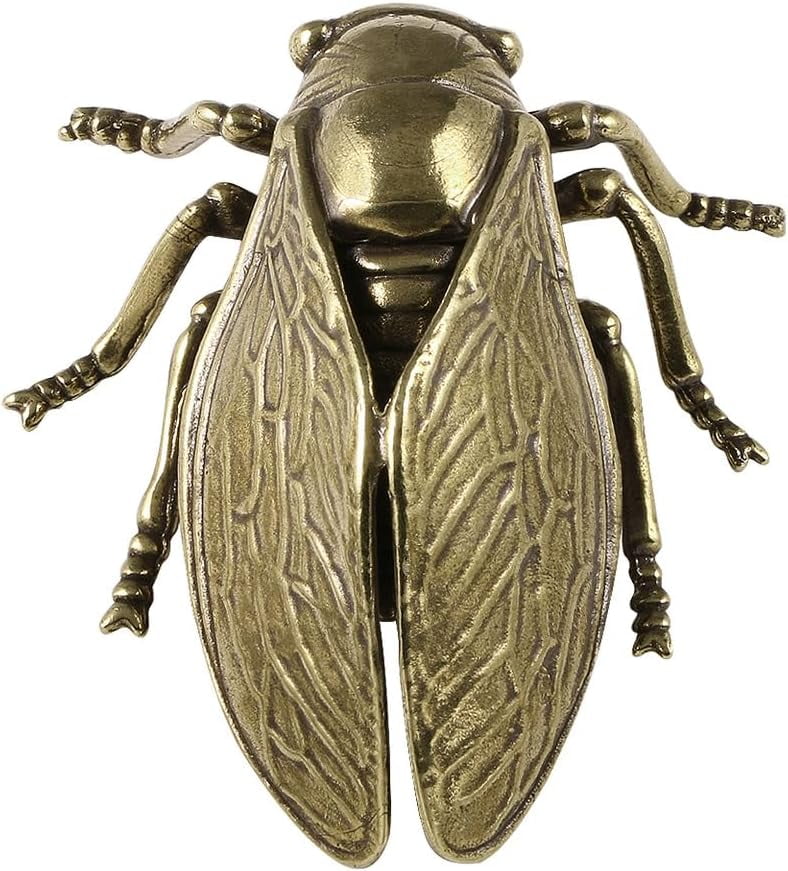 Brass Fun Cicada Figurines,Metal Animal Insect Statue Sculpture Desktop ...