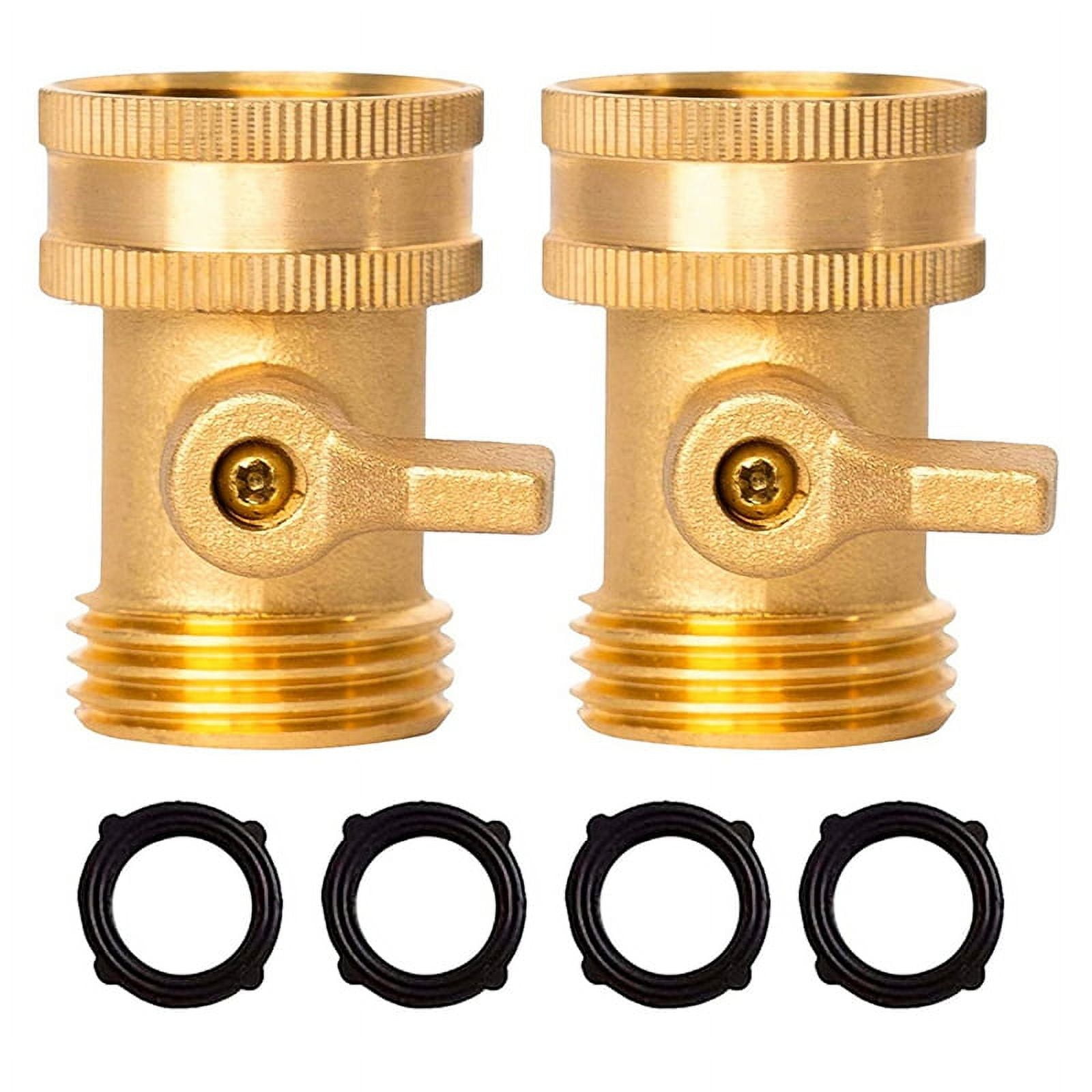 Brass Garden Hose Shut- Valve,2 Pack 3/4 Inch Heavy Duty Solid Shut ...
