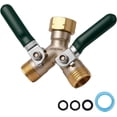 Brass Garden Hose Splitter 2 Way Heavy Duty Adapter, Y Splitter with ...