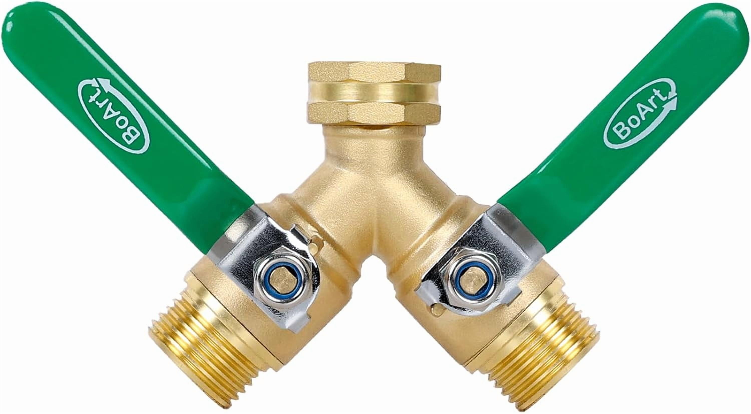 Brass Garden Hose Splitter 2 Way Heavy Duty, Y Valve With Stainless ...
