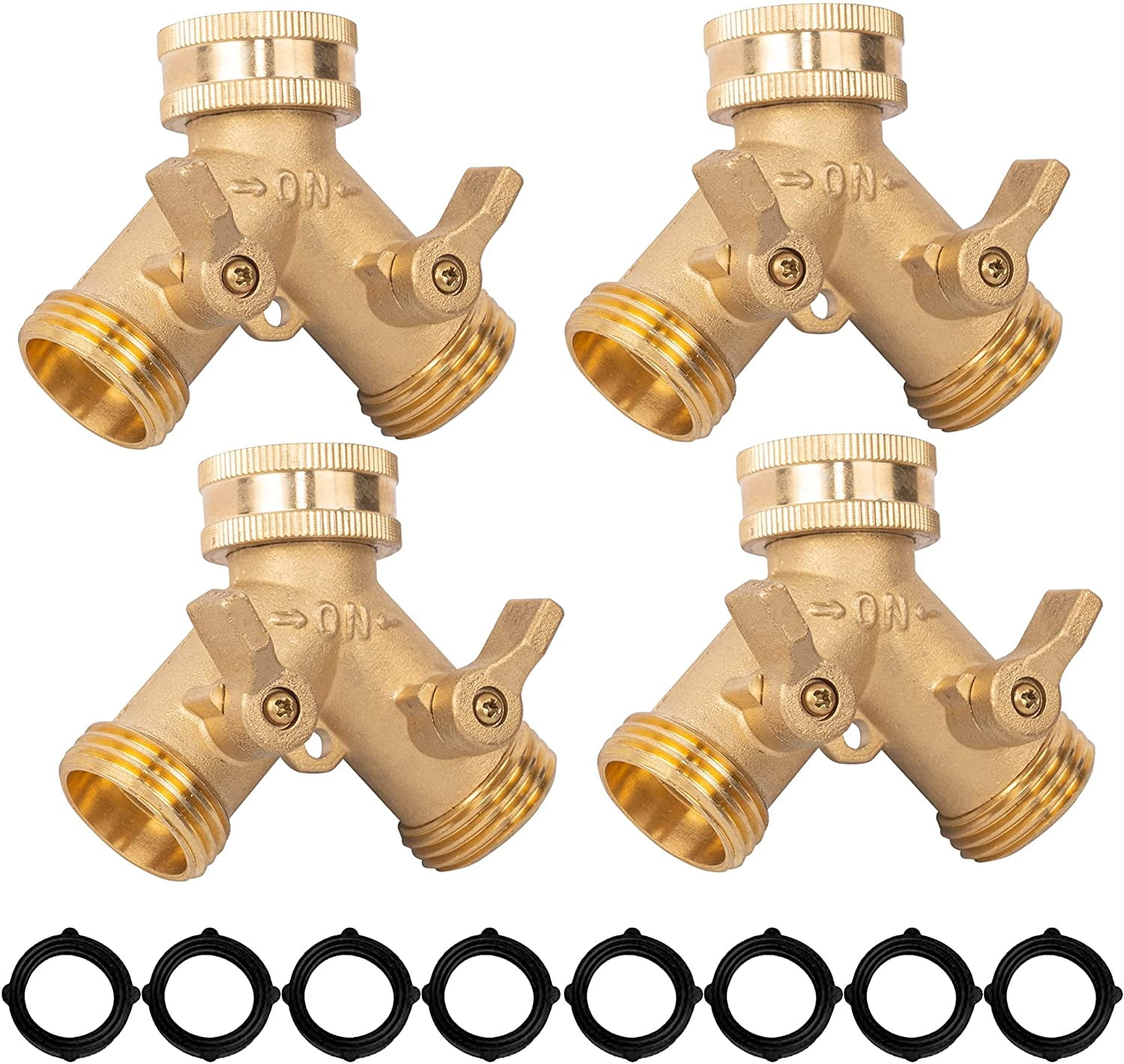 Brass Garden Hose Splitter (2 Way), Solid Brass Hose Y Splitter 2 ...