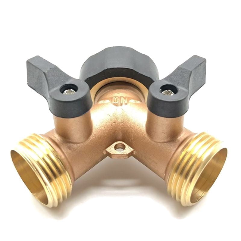 Brass Garden Hose Splitter (2 Way), Solid Brass Hose Y Splitter 2 ...