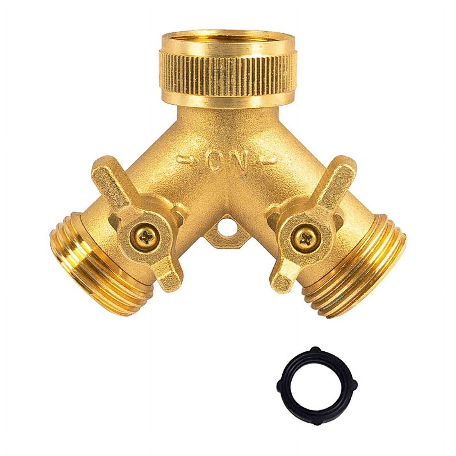 Brass Garden Hose Splitter (2 Way), Solid Brass Hose Y Splitter 2 ...