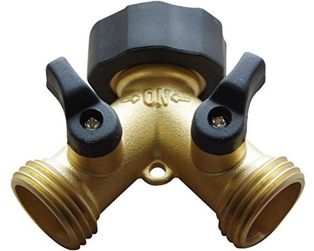 Brass Garden Hose Splitter - 2 Way Y Hose Connector Made from Solid ...