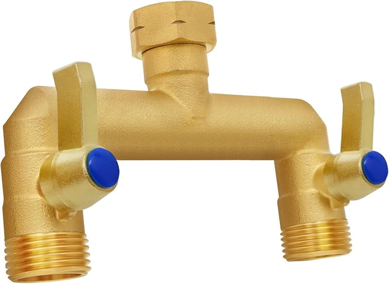 Brass Garden Hose Splitter, Garden Hose Splitter 2 Way Heavy Duty, With ...