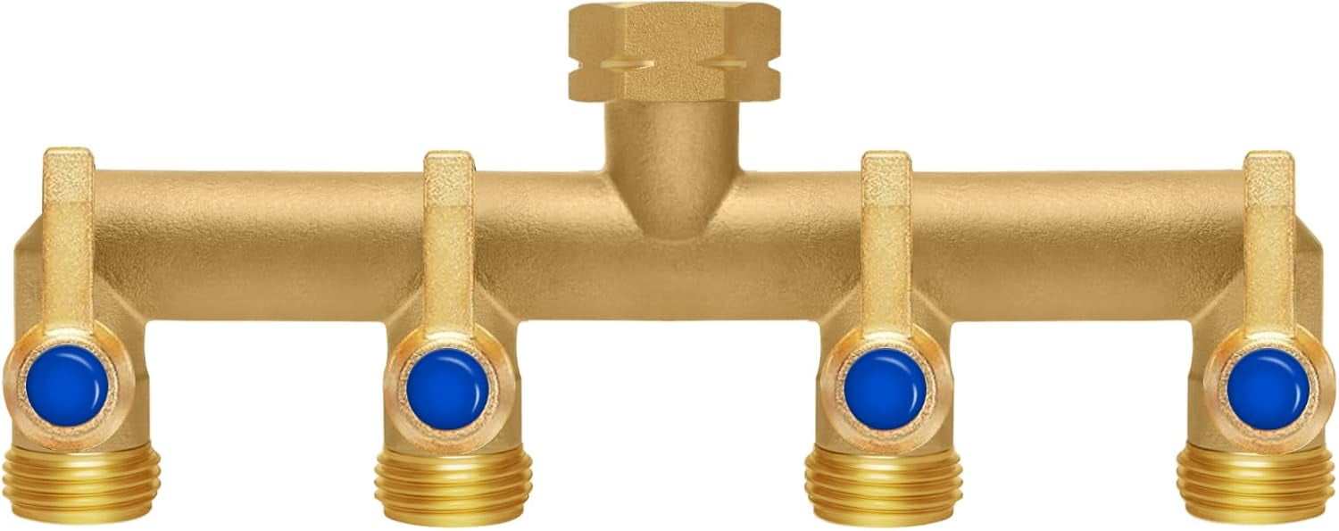 Brass Garden Hose Splitter, Hose y Splitter with Shutoff, Hose Splitter ...