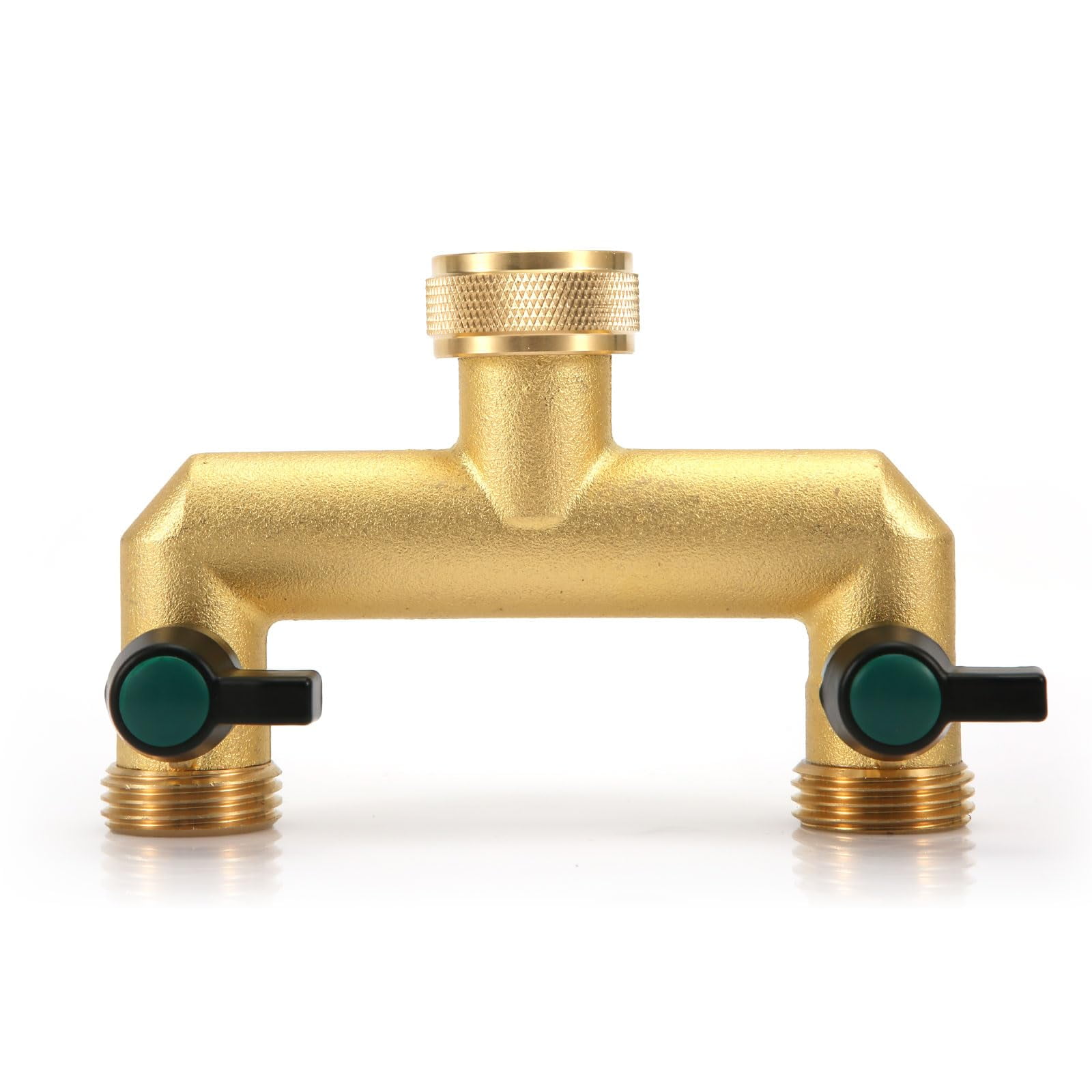 Brass Garden Hose Splitter, Tap Splitter 2 Way Faucet Splitter Heavy ...