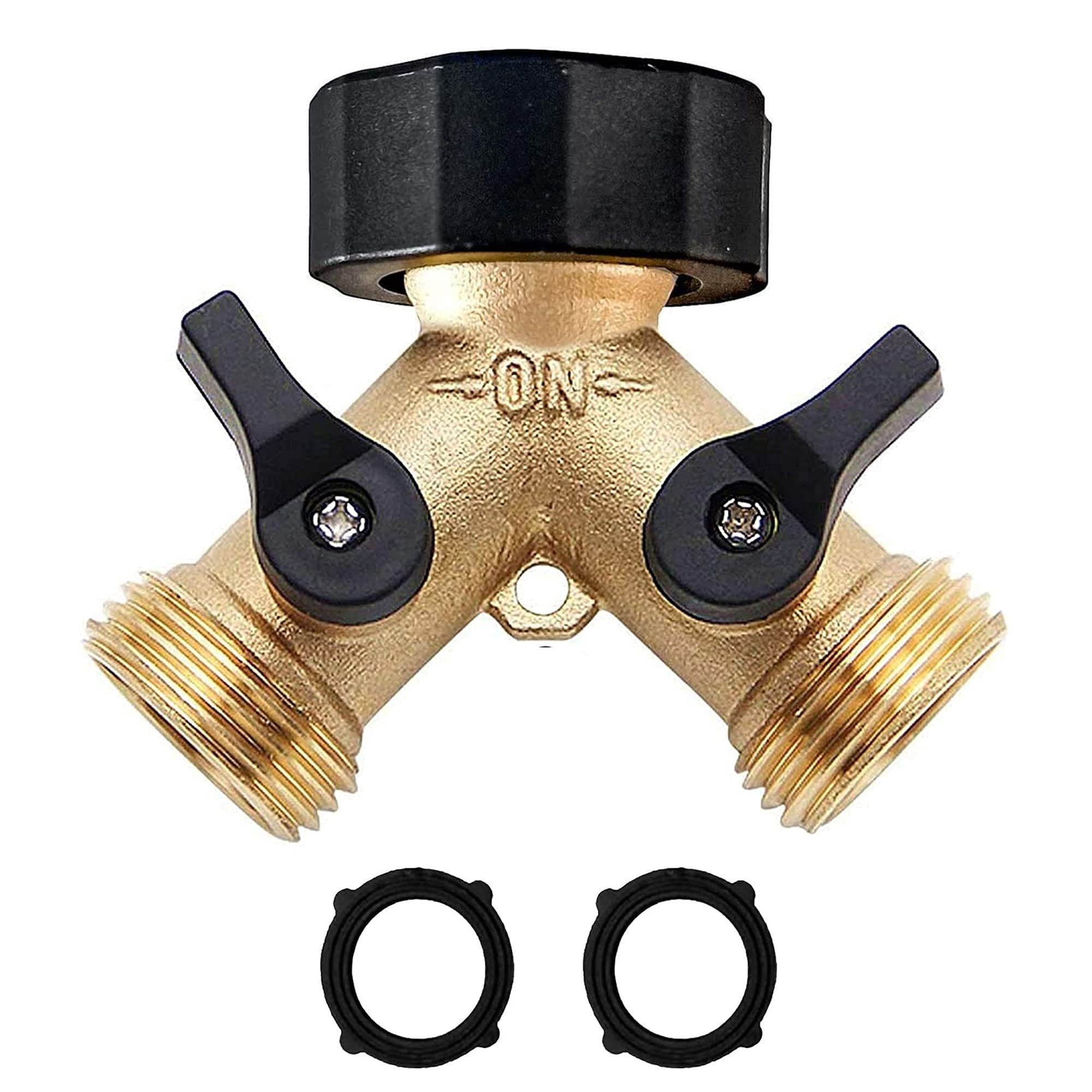 Brass Garden Hose Splitter VTF5 2 way Heavy Duty, Brass Hose Y Splitter ...