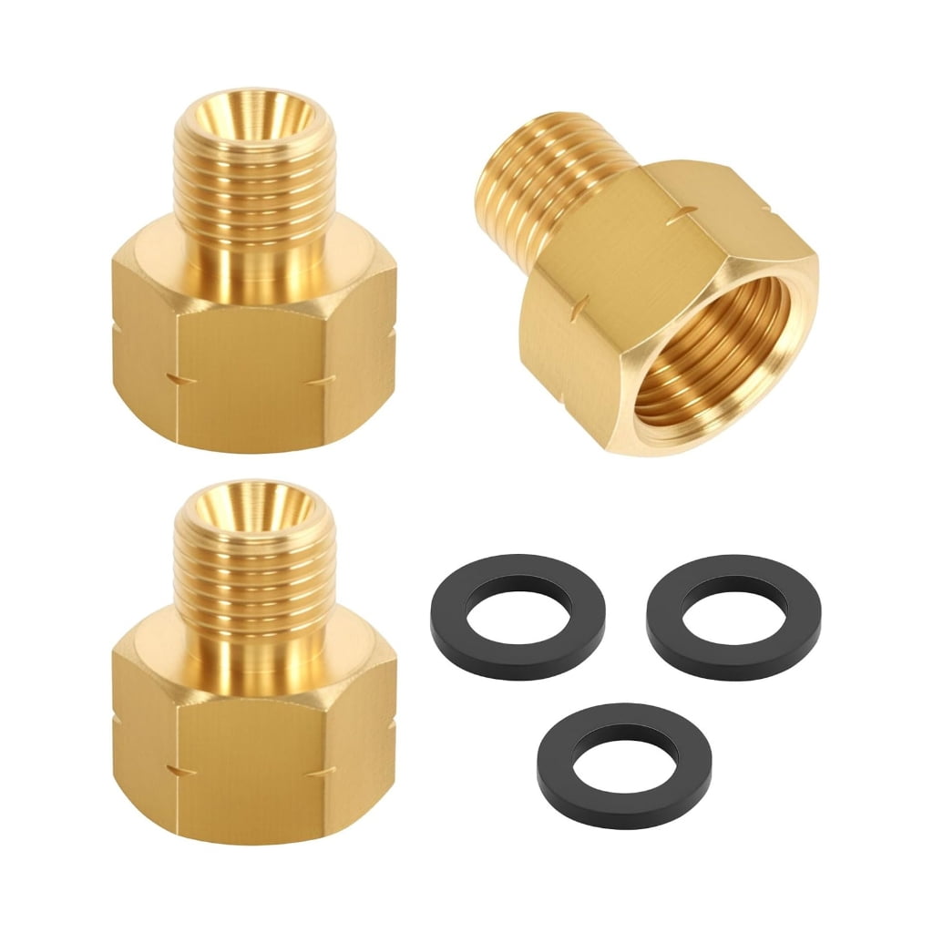 Brass Gas Connector 3/8" Inner Thread to 1/4" Outer Reverse Thread ...