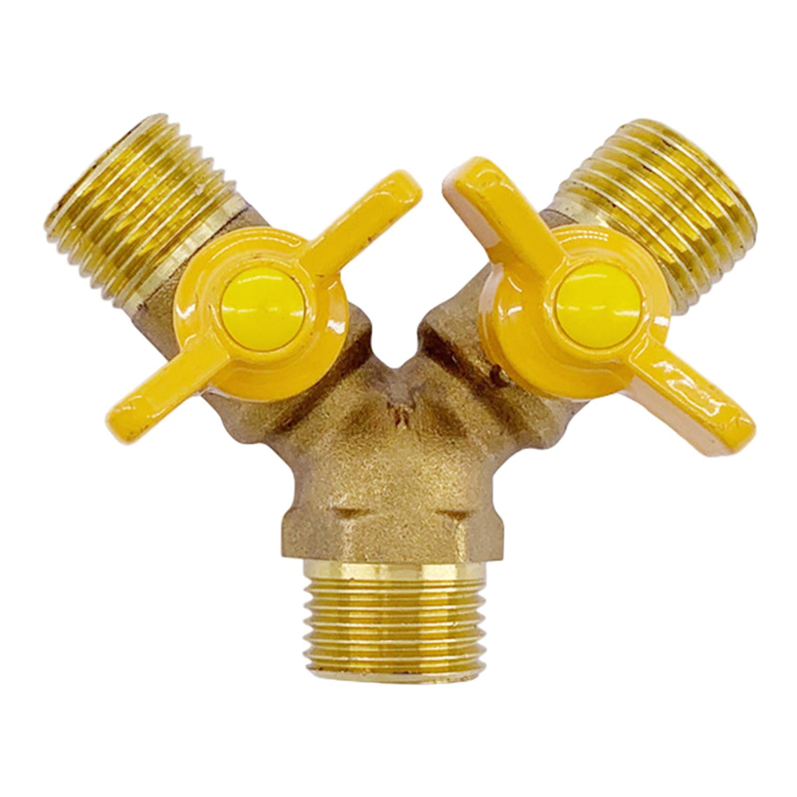 Brass Gas Pipeline Hose Adapter Y Connector Splitter - Walmart.com