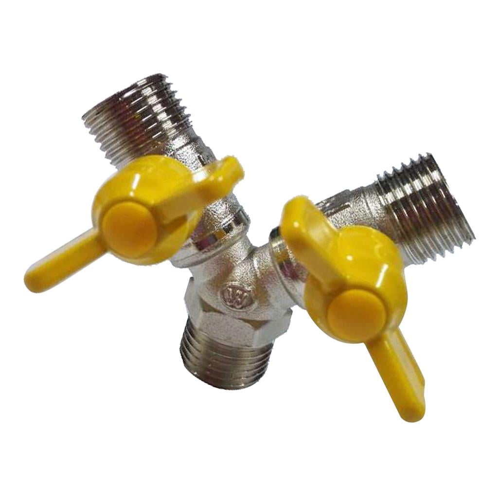 Brass Gas Pipeline Tube Hose Adapter Y Piece Splitter Connector T ...