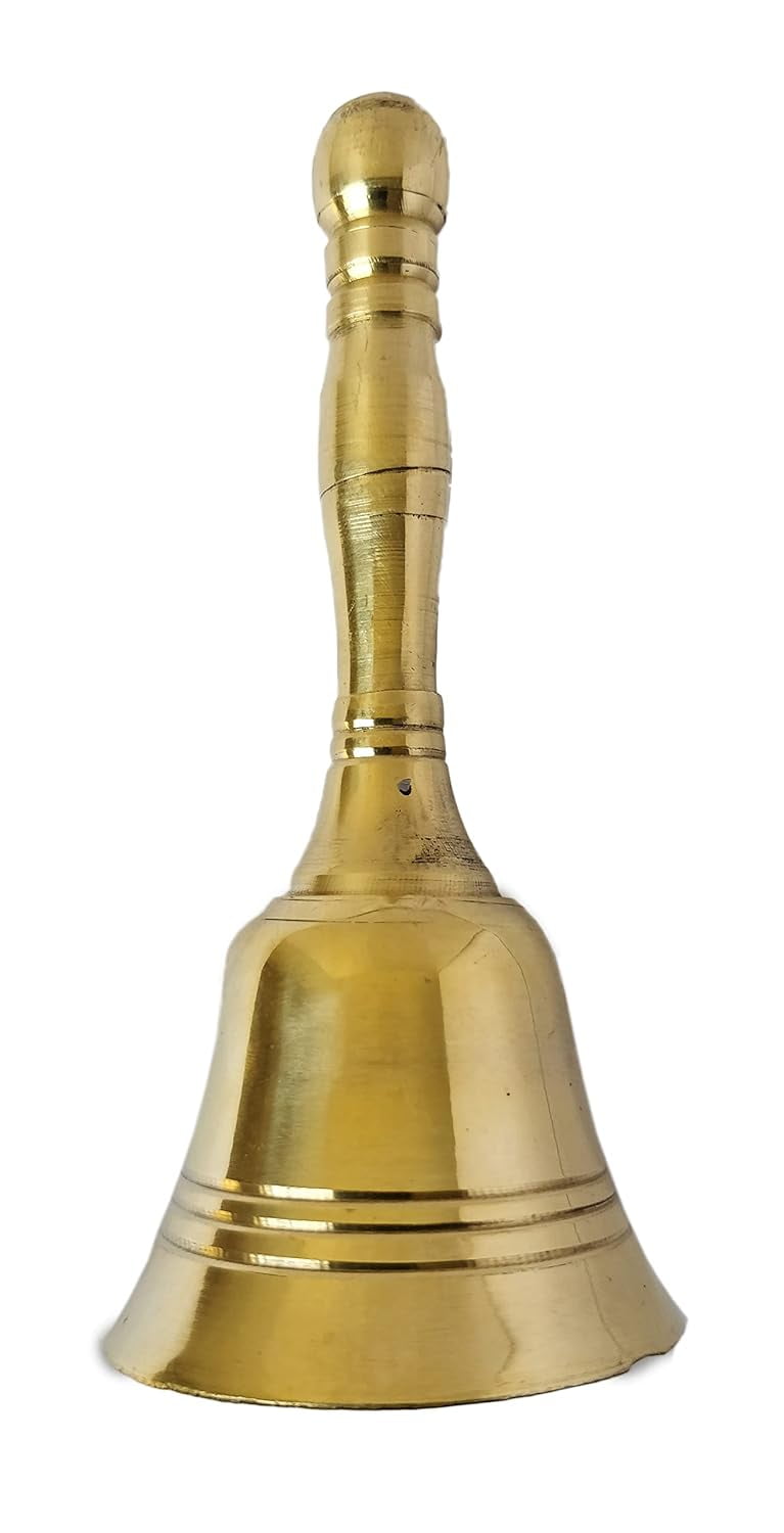 Brass Ghanti Pooja Religious Jingle Bell Handheld Mandir Ghanti Hand ...