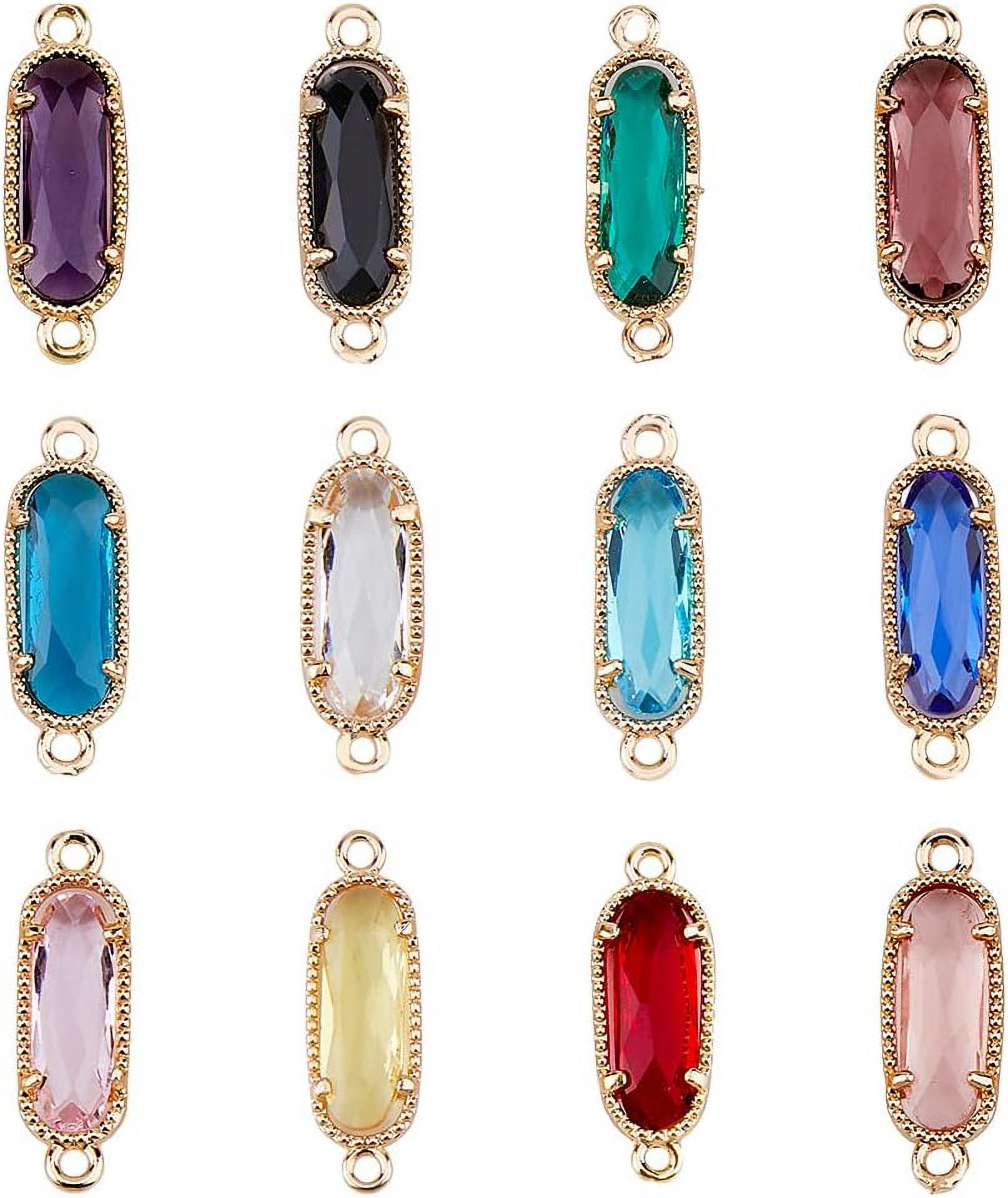 Brass+Glass Glass Connector Charms Linking Faceted Glass Charms with ...