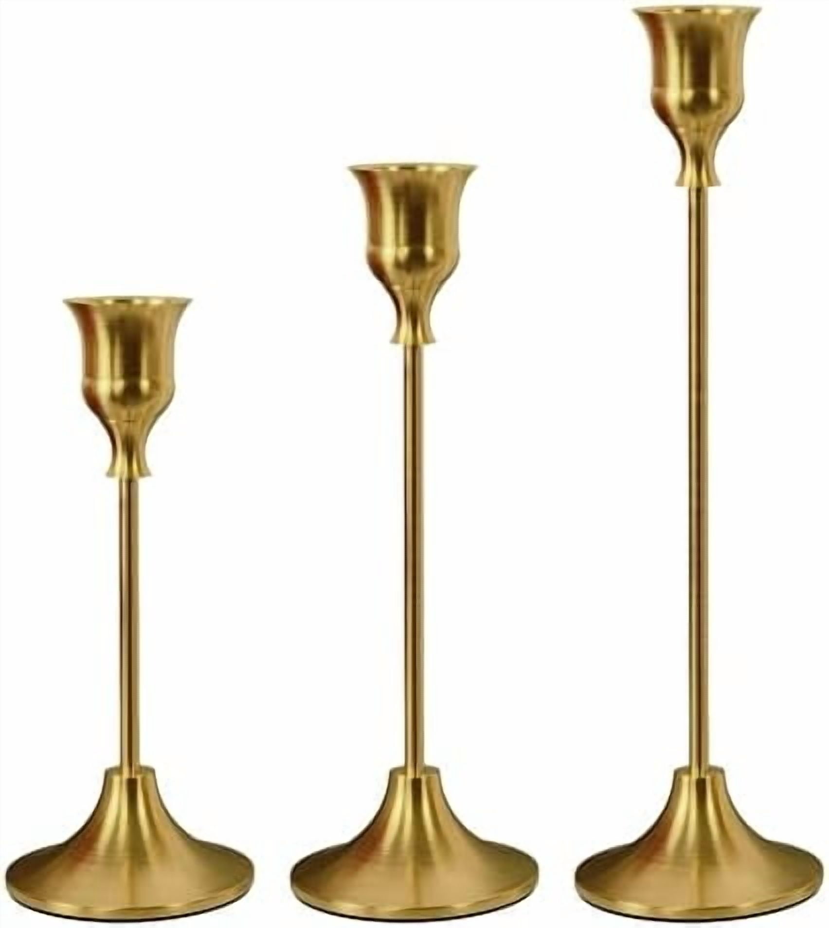 Brass Gold Candlestick Holders Taper Candle Holders, Set of 3 Vintage ...