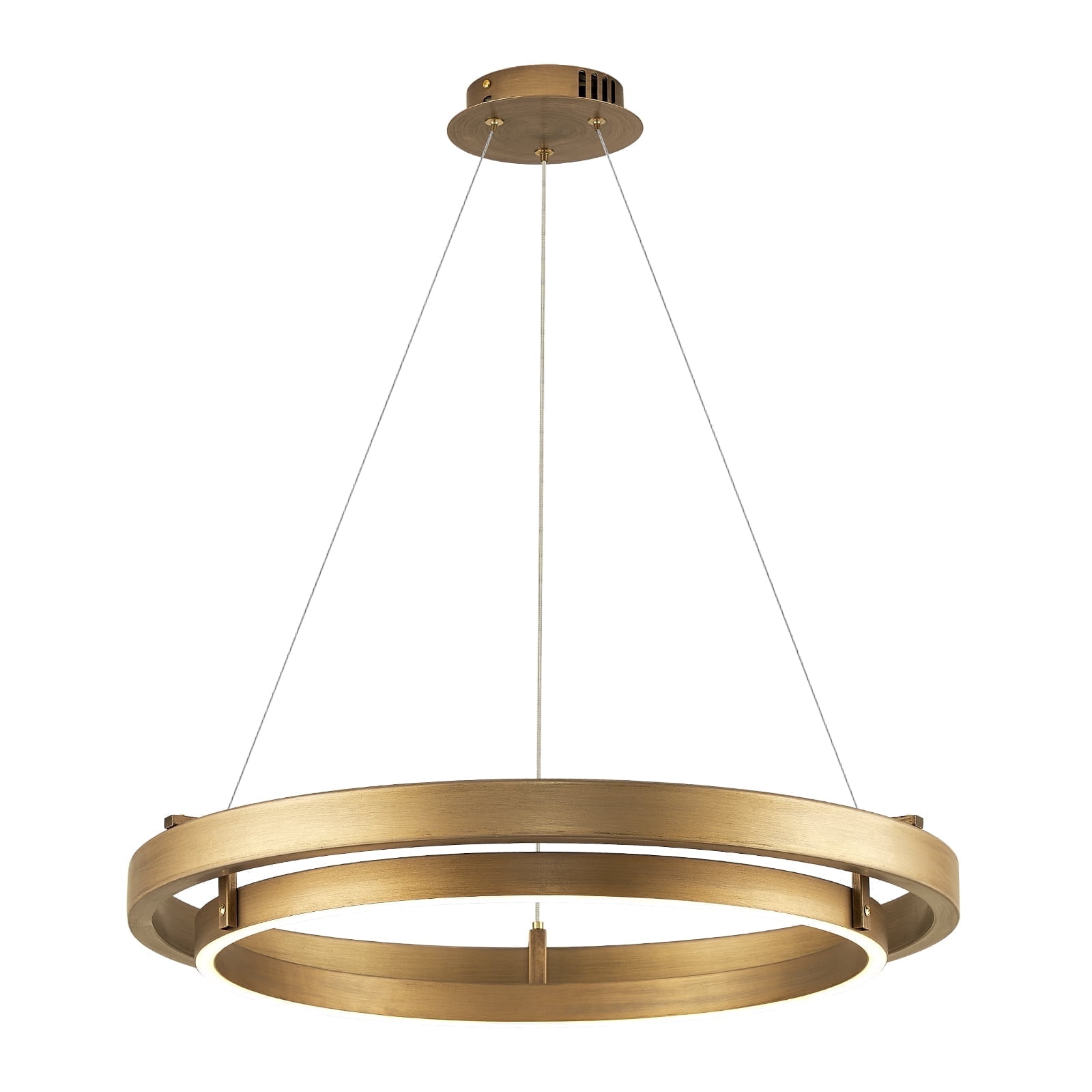 LED Ring Chandelier Brass Gold Chandelier Dimmable Round Foyer ...