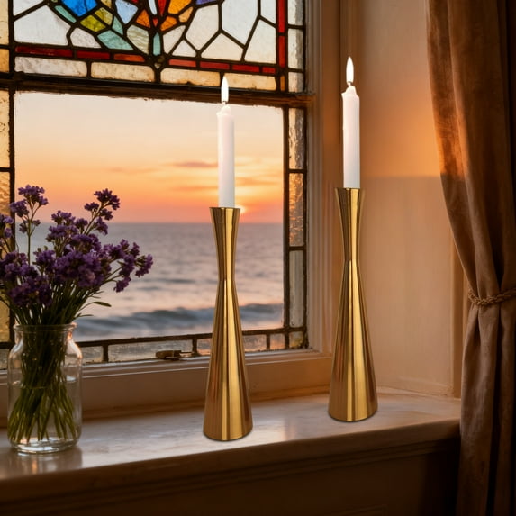 Brass Gold Taper Candlestick Holders Metal Candle Holders 1PC Table ...