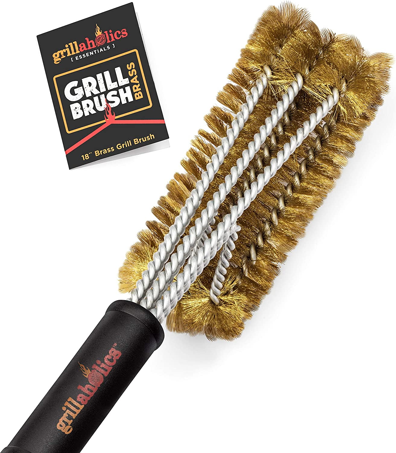 Brass Grill Brush – Safe BBQ for Outdoor Cooking Heavy-Duty Soft ...